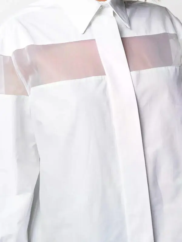 Valentino Garavani Sheer Panelled Cotton Shirt