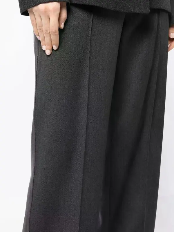 Goen.j Charcoal Twill Weave Straight-leg Trousers
