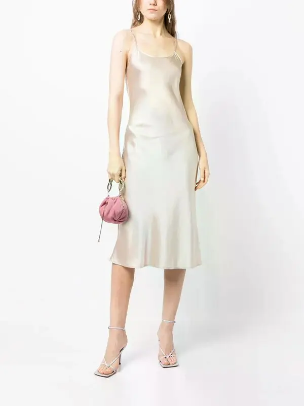 Voz Silk Satin Midi Slip Dress - Neutrals