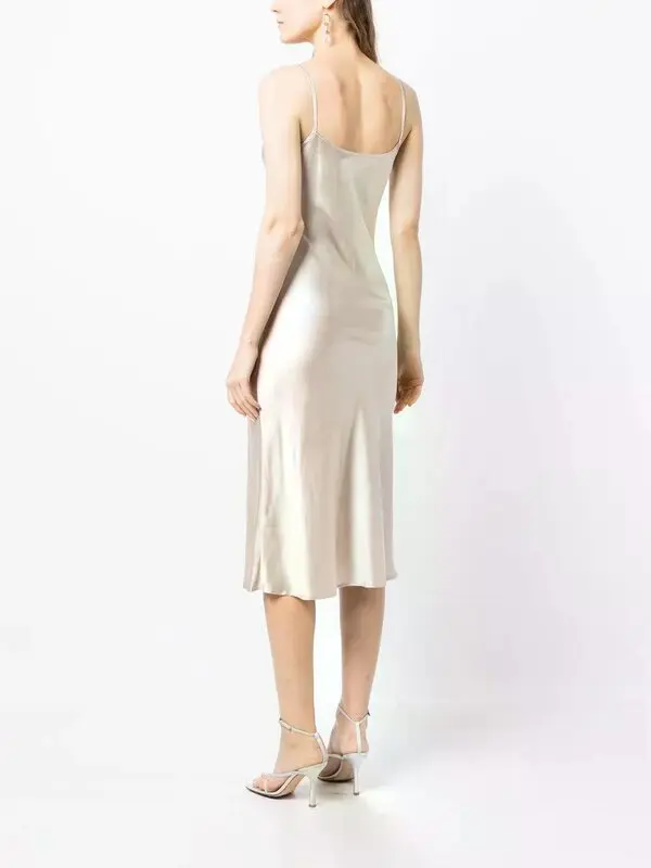 Voz Silk Satin Midi Slip Dress - Neutrals