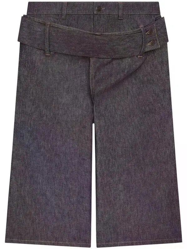 COURREGES Belted Denim Culottes - Grey