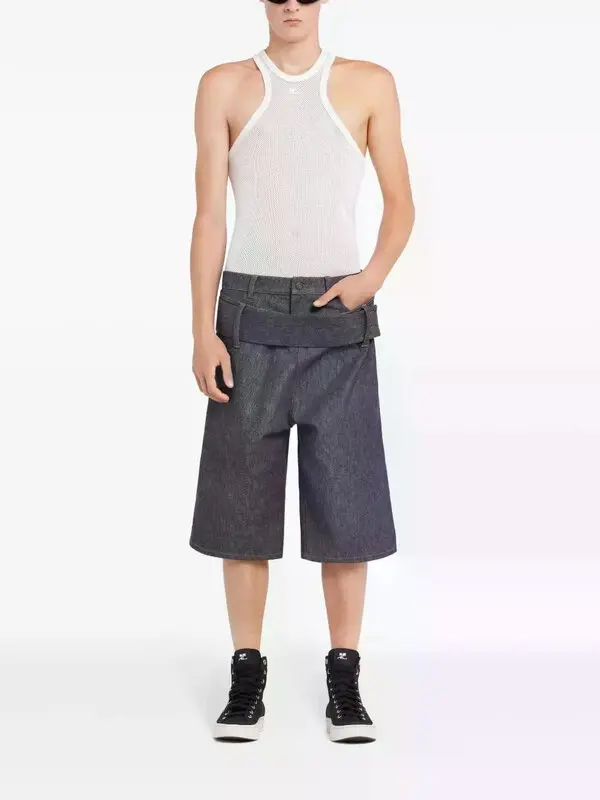 COURREGES Belted Denim Culottes