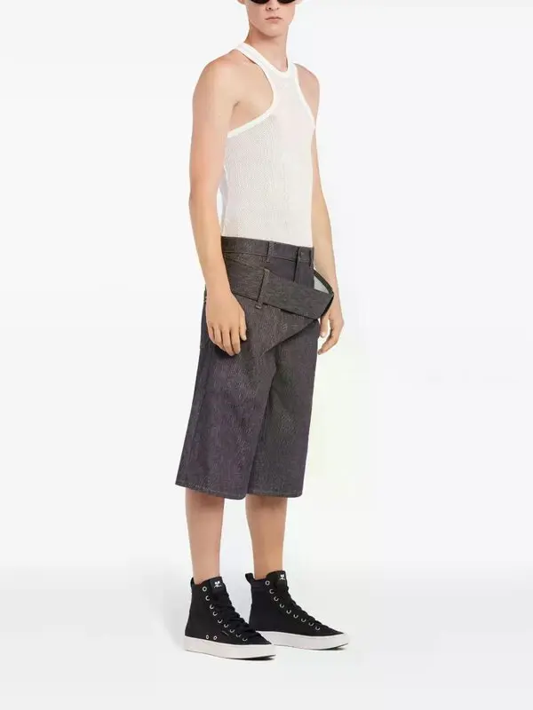 COURREGES Belted Denim Culottes