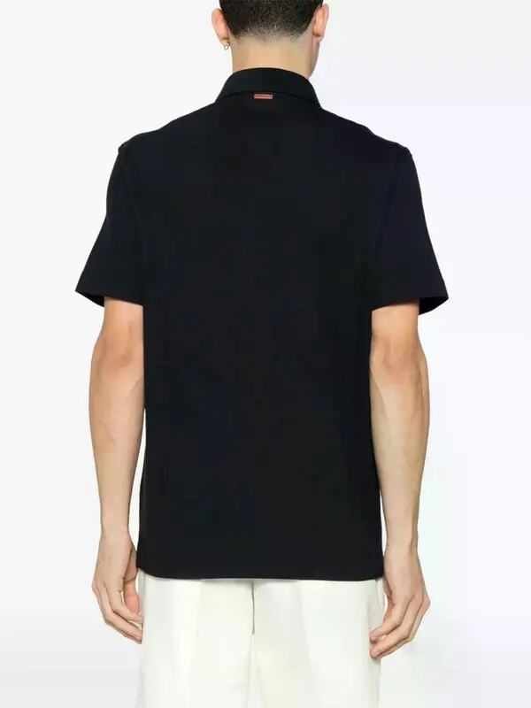 Zegna Cotton Polo Shirt - Blue