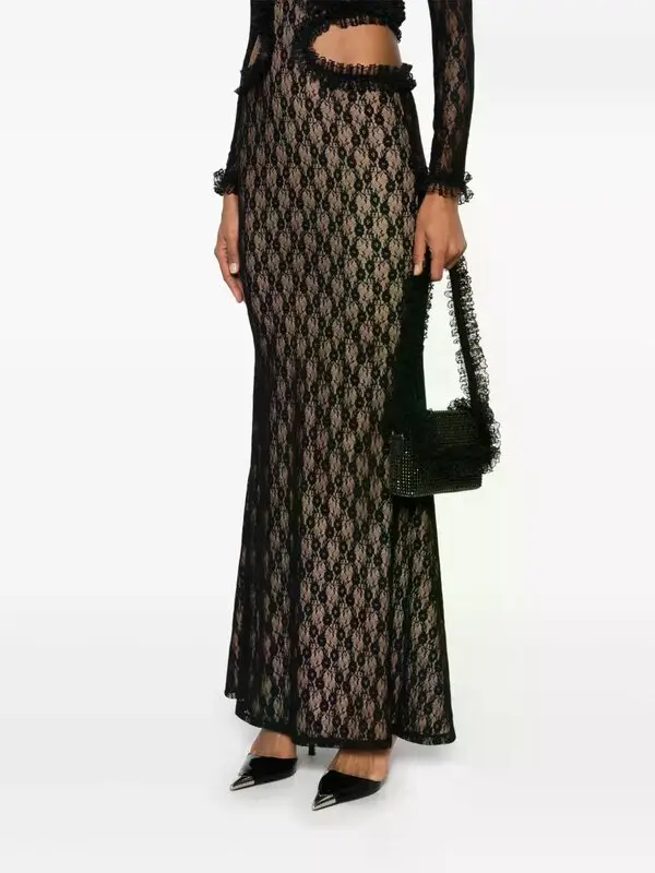SELF-PORTRAIT Crystal-embellished Lace Shoulder Bag