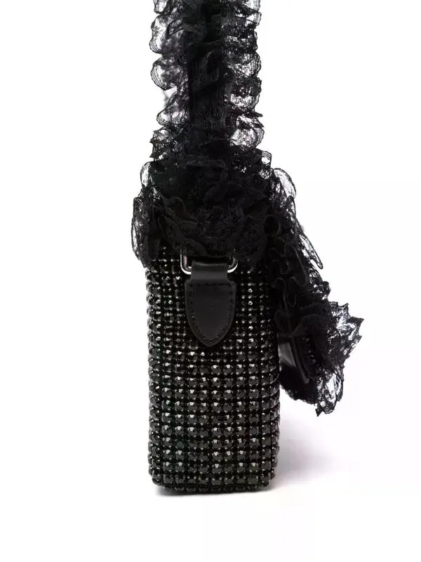 SELF-PORTRAIT Crystal-embellished Lace Shoulder Bag