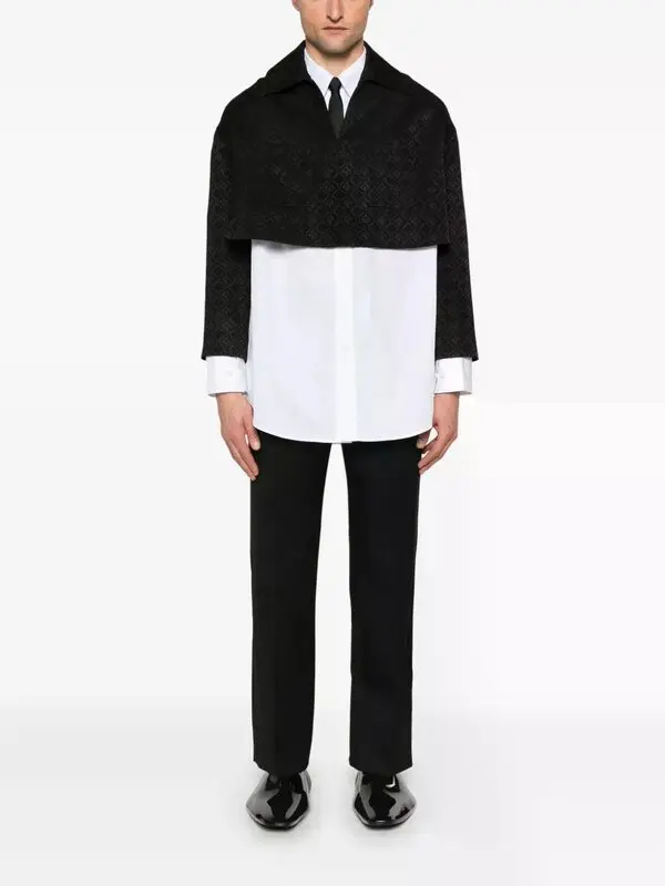 MARINE SERRE Pleated Twill Trousers - Black