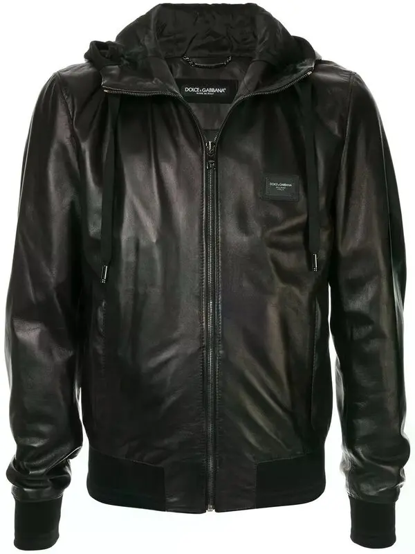 Dolce & Gabbana Leather Hooded Jacket