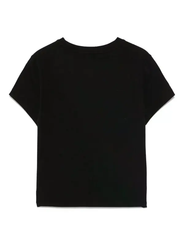 Dkny Foil Logo Cropped T-shirt - Black