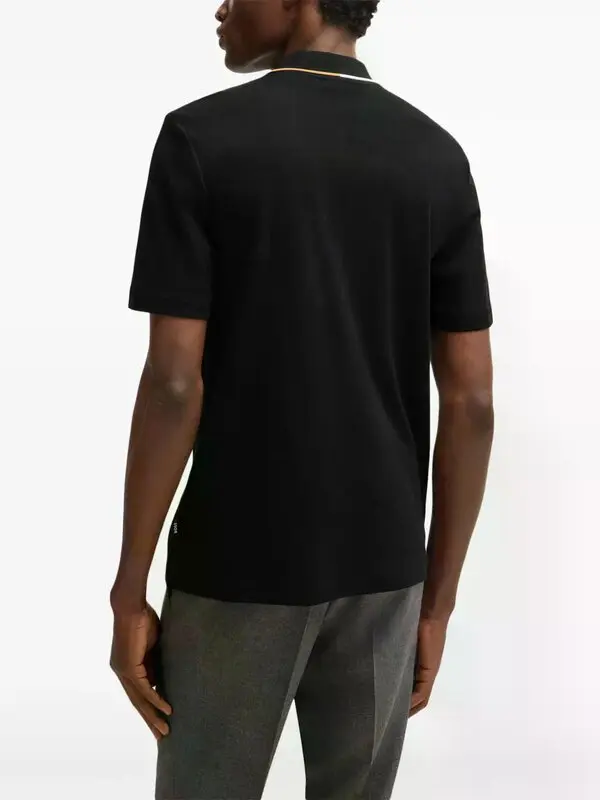 BOSS Half-zip Interlock-weave Polo Shirt