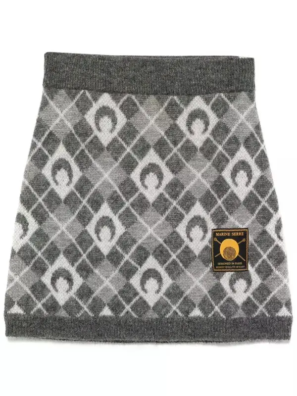 MARINE SERRE Argyle Knit Mini Skirt