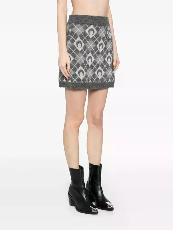 MARINE SERRE Argyle Knit Mini Skirt