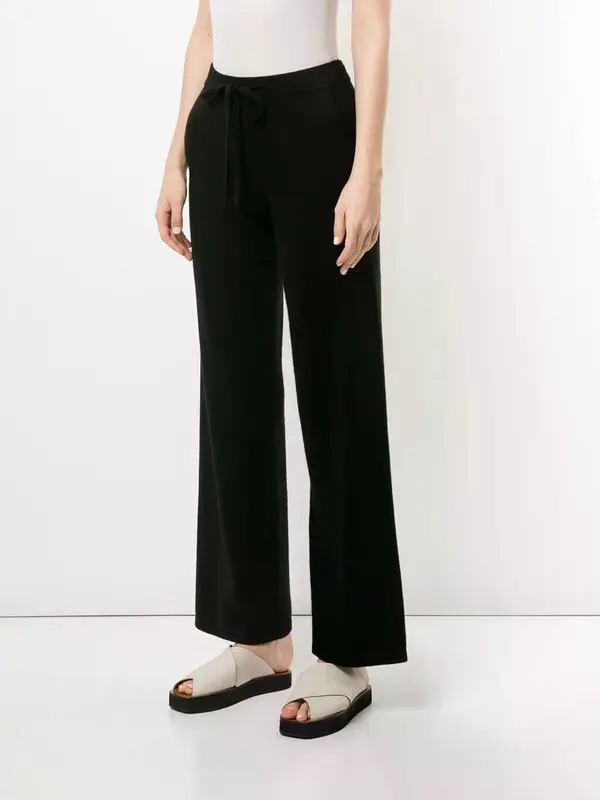 Chinti & Parker Cashmere Wide Leg Track Pants - Black