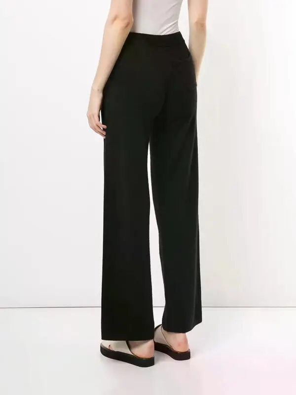 Chinti & Parker Cashmere Wide Leg Track Pants - Black