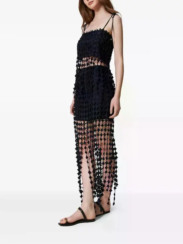 TWINSET High-waisted Midi Skirt With Fringe Detailing