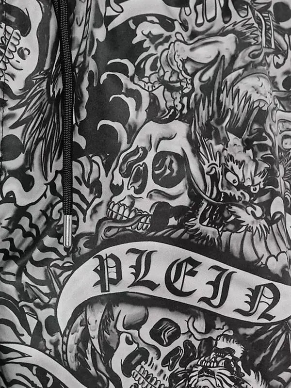 Philipp Plein Tattoo-print Drawstring Swim Shorts
