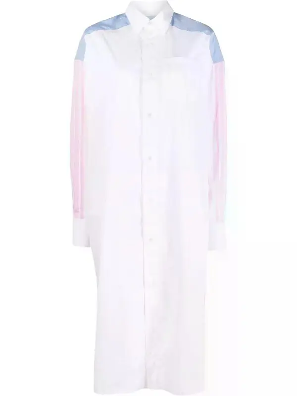 Maison Kitsuné Colour-block Cotton Shirt Dress