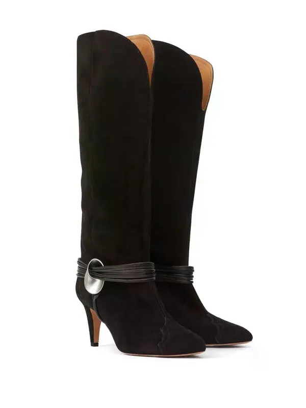 Isabel Marant Étoile Lestany Suede Calfskin Boots - Black