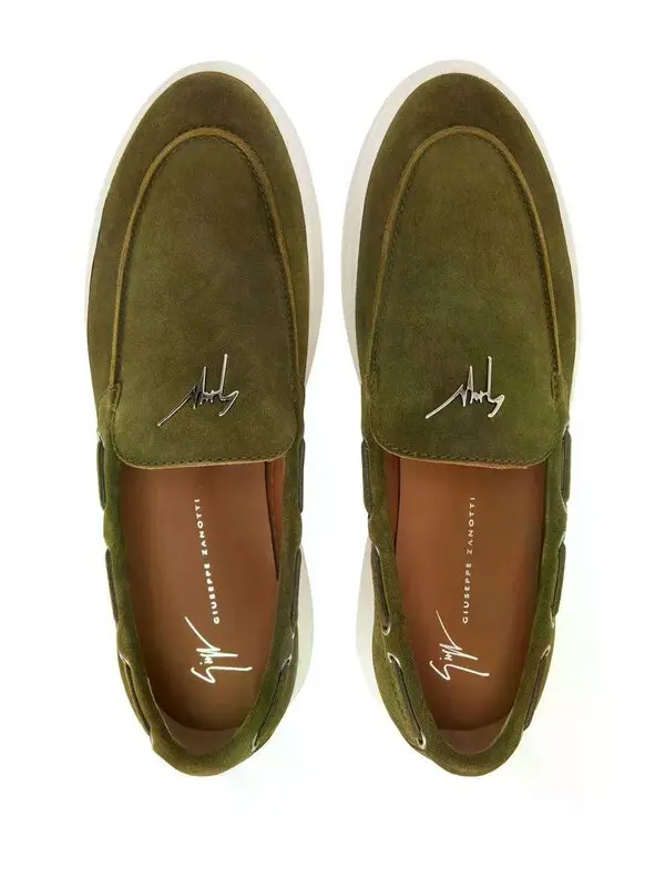 GIUSEPPE ZANOTTI Conley Suede Derby Shoes - Green