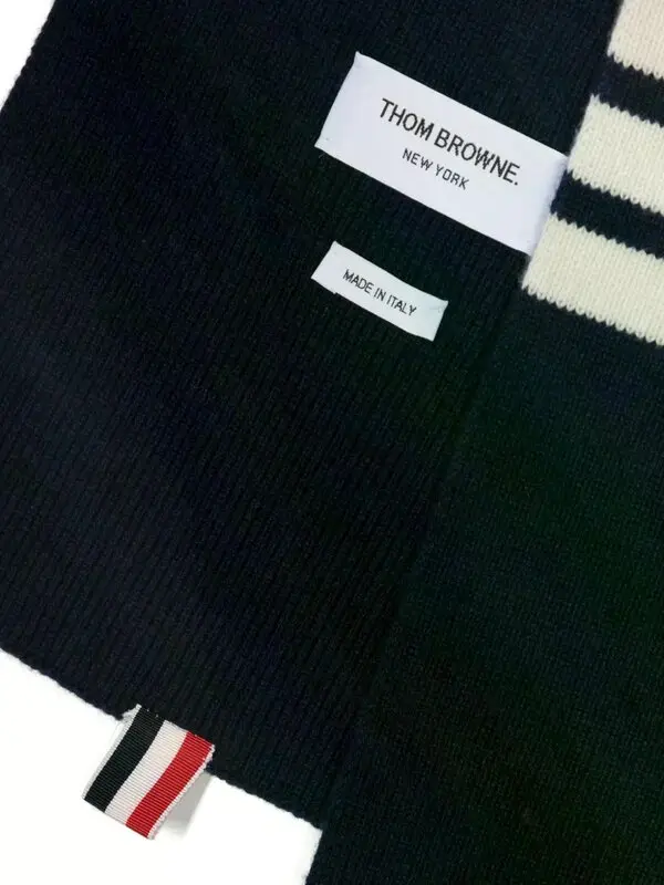 Thom Browne 4-bar Stripe Cashmere Scarf - Blue