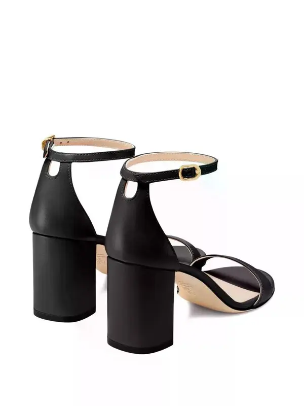 STUART WEITZMAN Leather Heeled Pumps With Buckle-fastening Ankle Strap - Black