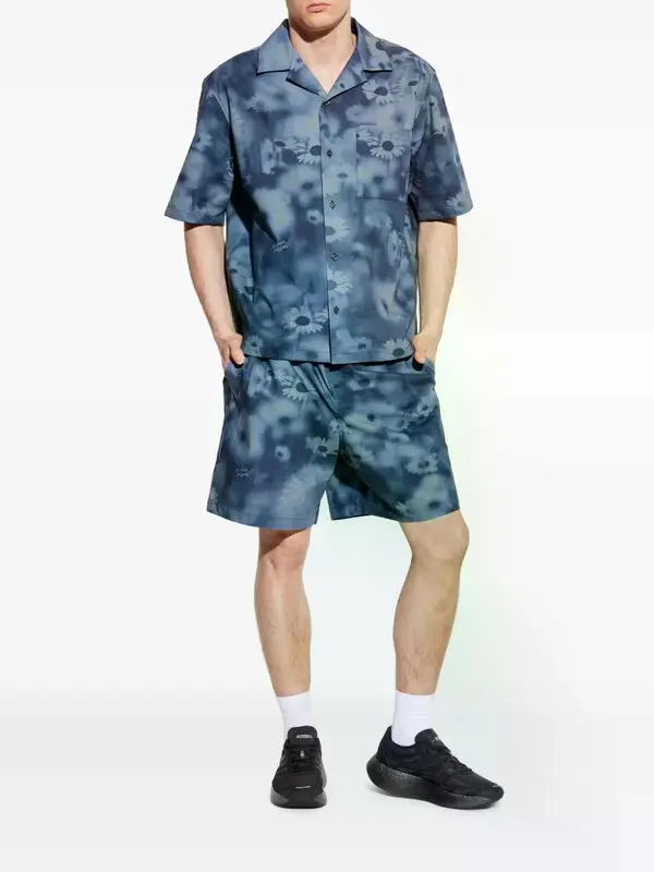 Maison Kitsuné Floral Print Cotton Shorts