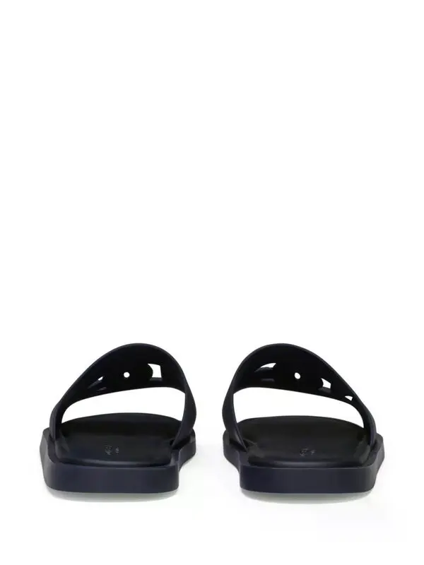 Dolce & Gabbana Rubber Beachwear Sliders With Dg Logo - Blue