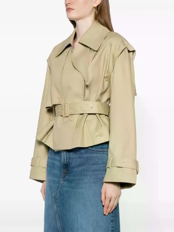 JNBY Open-back Cropped Trench Coat - Neutrals