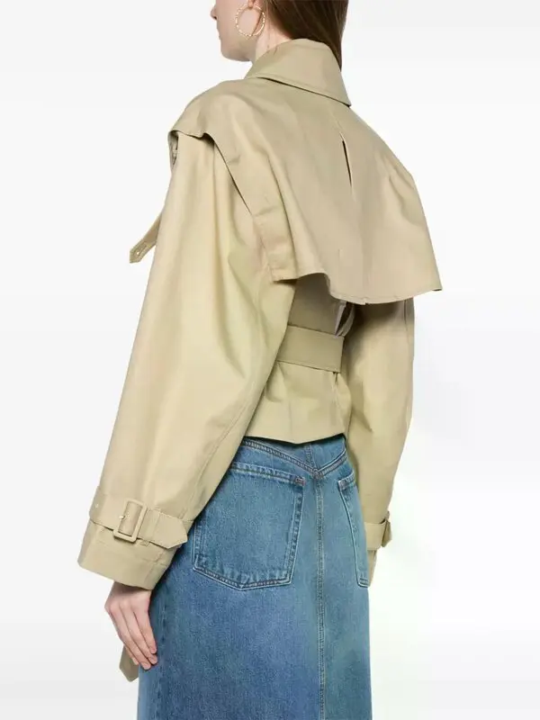 JNBY Open-back Cropped Trench Coat - Neutrals
