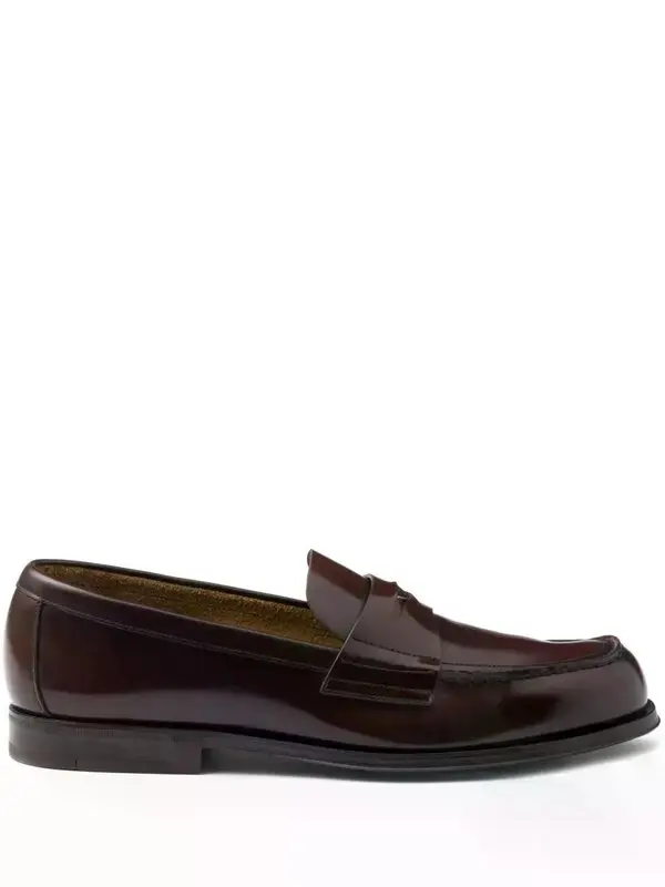 Prada Penny Slot Leather Loafers