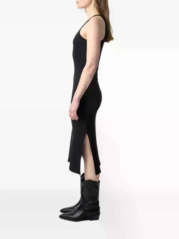 Zadig&Voltaire Fine-ribbed Midi Dress - Black