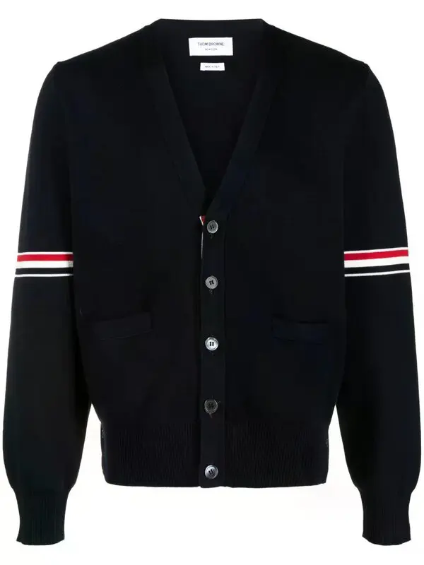 Thom Browne Tricolour 4-bar Cardigan - Blue