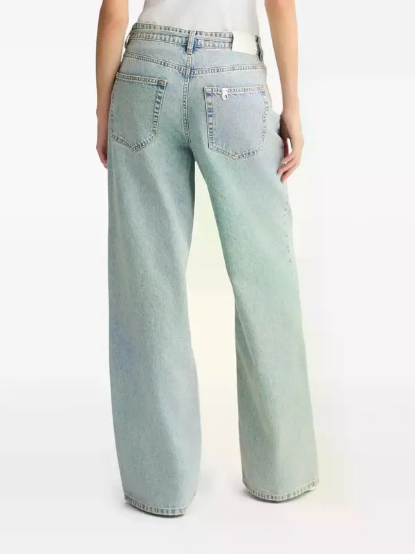 Liu Jo Baggy Cotton Jeans With Floral Appliqu