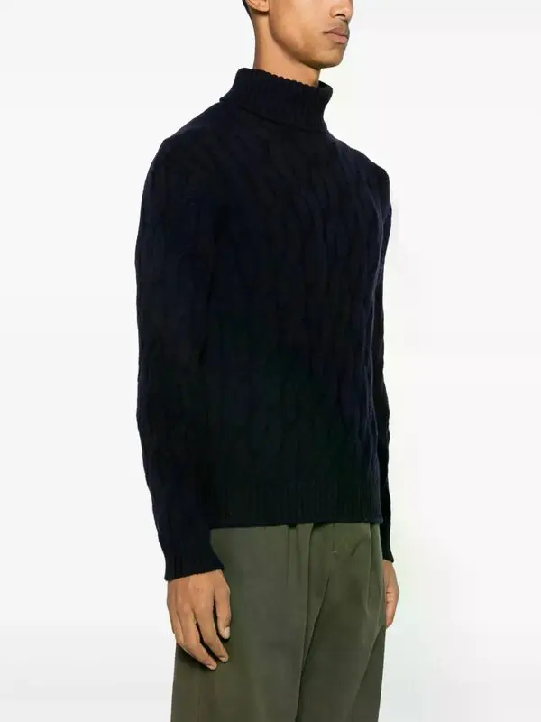 ZANONE Chunky Cable-knit Roll-neck Jumper - Blue