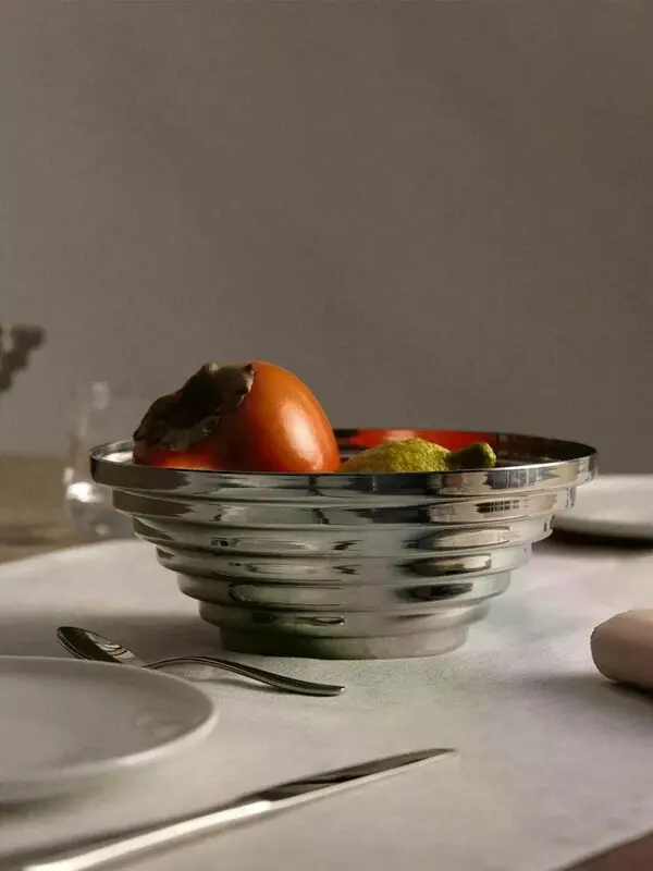 ALESSI Maya Round Basket - Silver