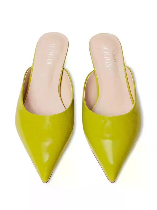 TWINSET Pointed-toe Patent Mules - Green