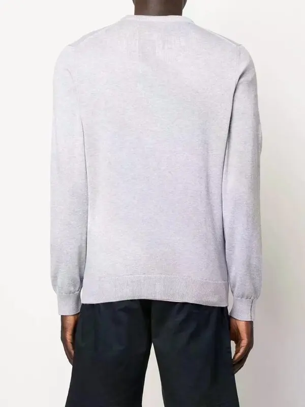 Lacoste Logo Patch Crew Neck Sweater - Grey