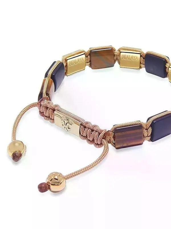 NIALAYA JEWELRY Engraved Charm Bead Bracelet