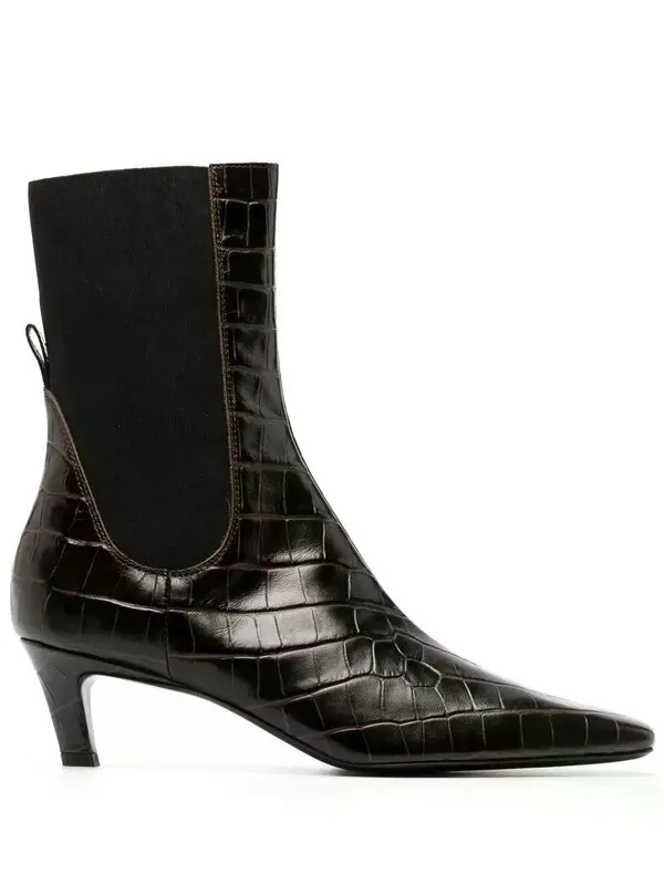 TOTEME 50mm Croc-embossed Chelsea Boots - Brown
