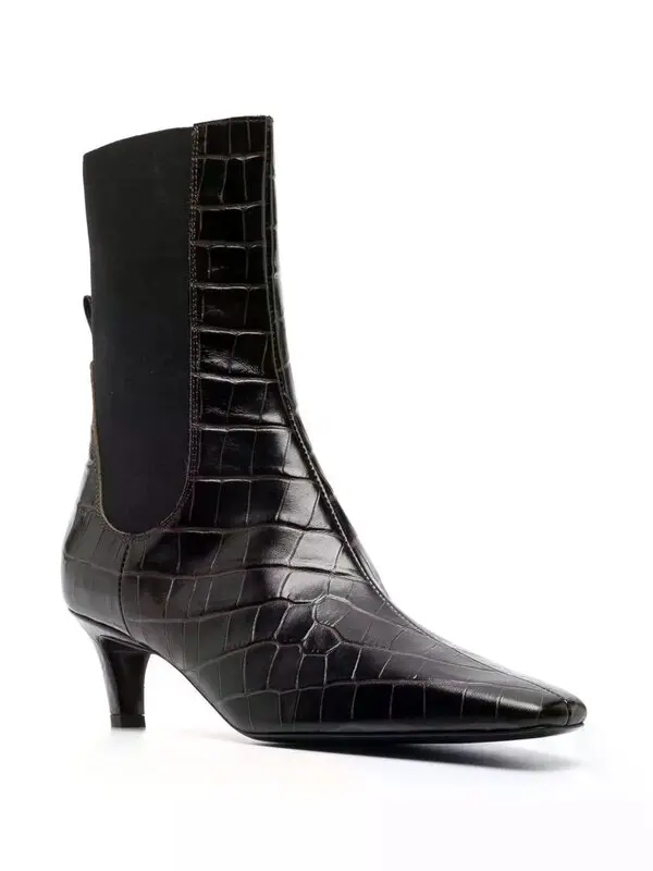 TOTEME 50mm Croc-embossed Chelsea Boots - Brown