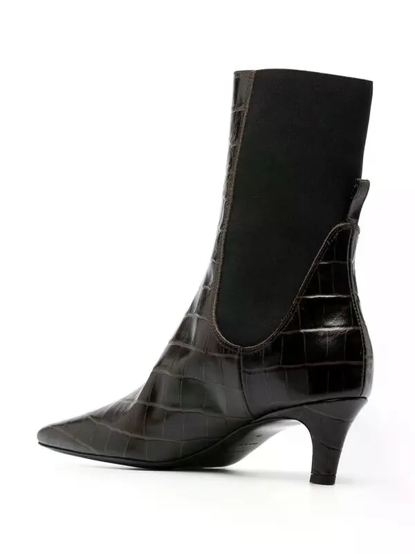TOTEME 50mm Croc-embossed Chelsea Boots - Brown