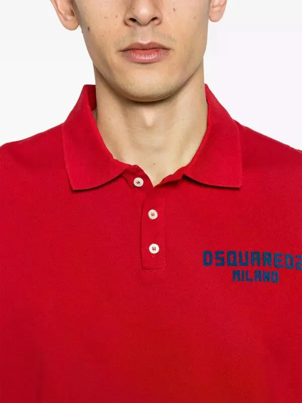 Dsquared2 Dyed Logo-patch Polo Shirt