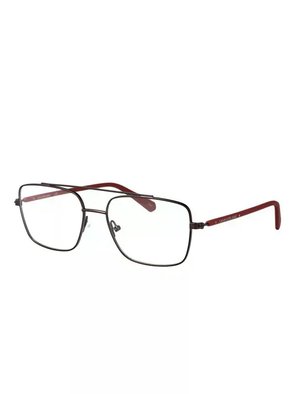 Calvin Klein Rectangle Frame Eyeglasses - Red