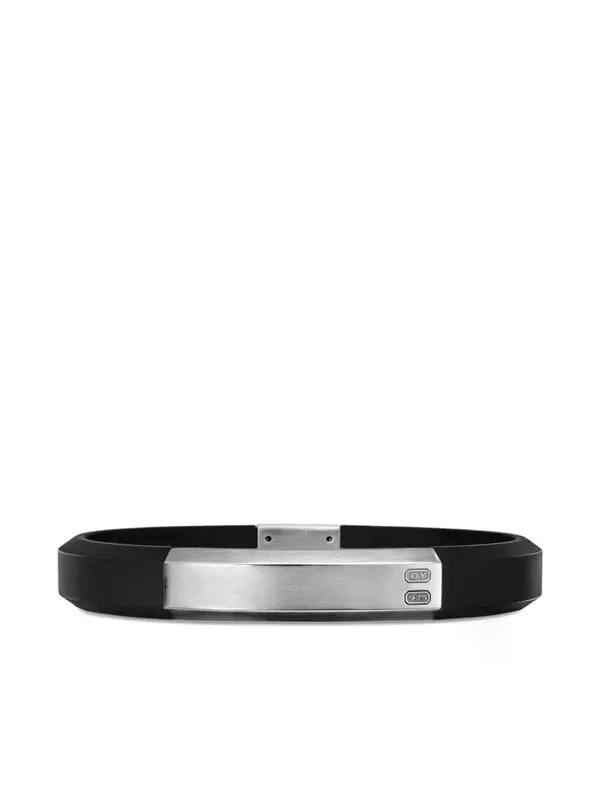 David Yurman Sterling And Rubber Id Bracelet