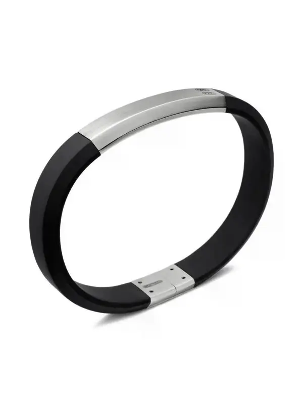 David Yurman Sterling And Rubber Id Bracelet