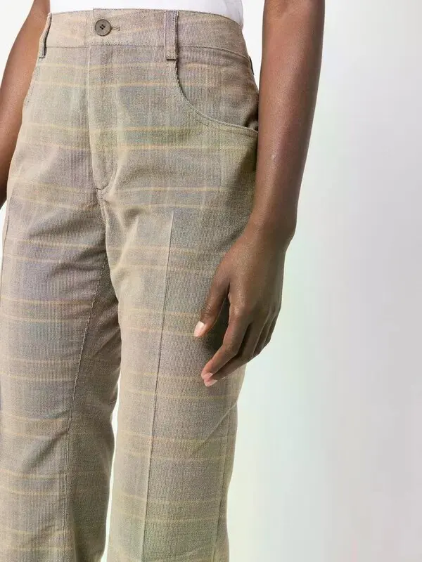 Alexander McQueen High-waisted Flared Pants With Check Pattern