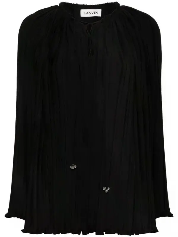 LANVIN Pleated Long-sleeve Blouse