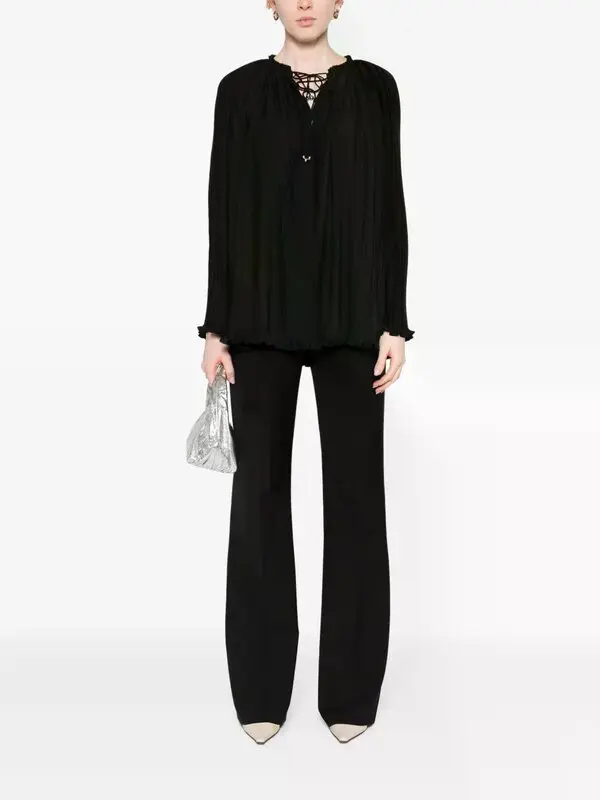 LANVIN Pleated Long-sleeve Blouse