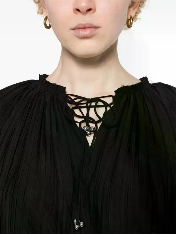 LANVIN Pleated Long-sleeve Blouse