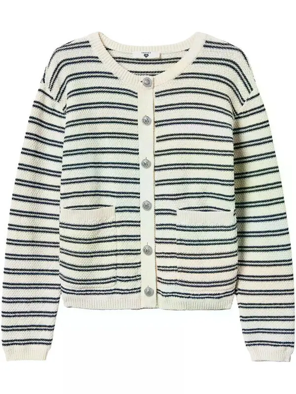 TWINSET Striped Cardigan - Black